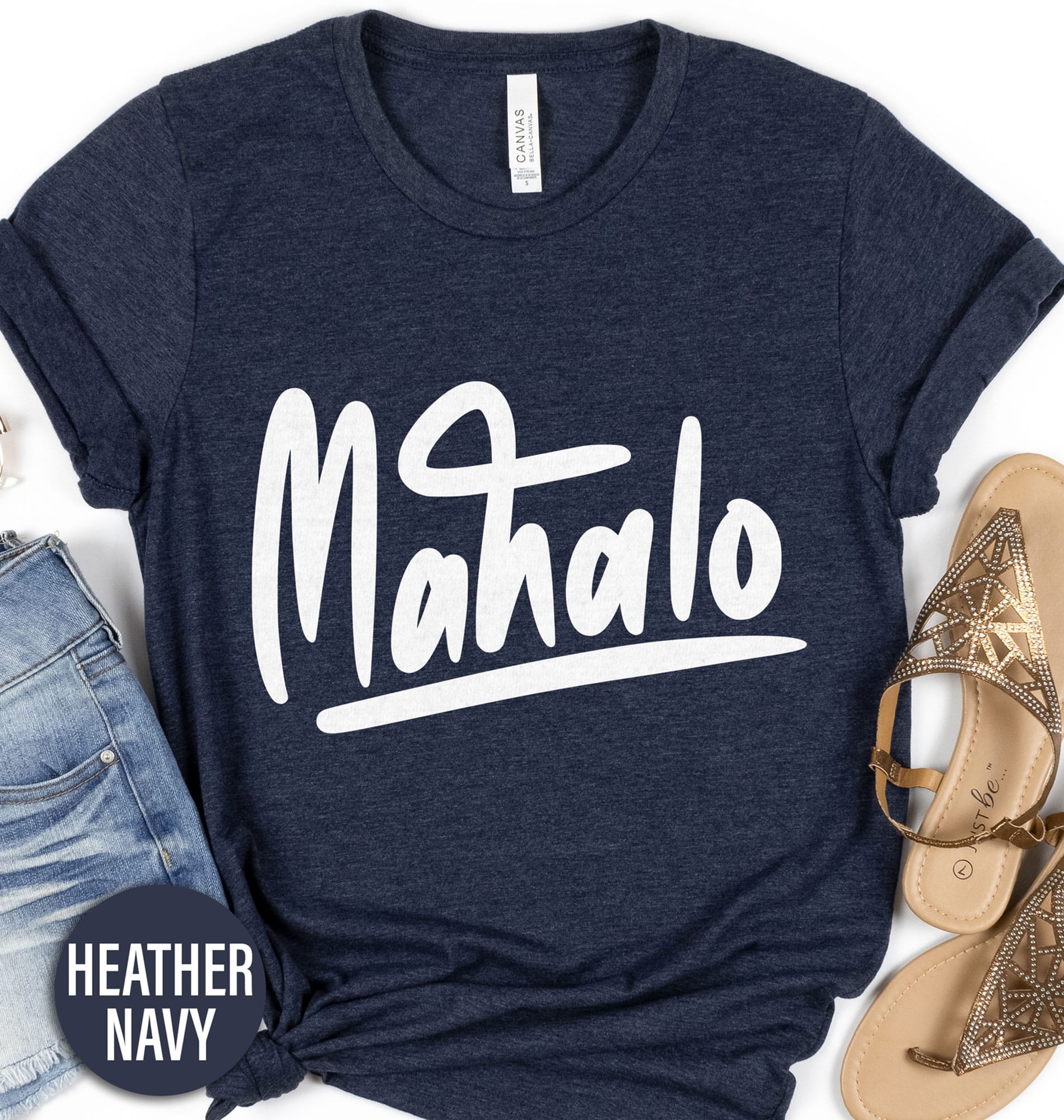 Mahalo Hawaii Aloha Calligraphy Tee - VacationShirts.com