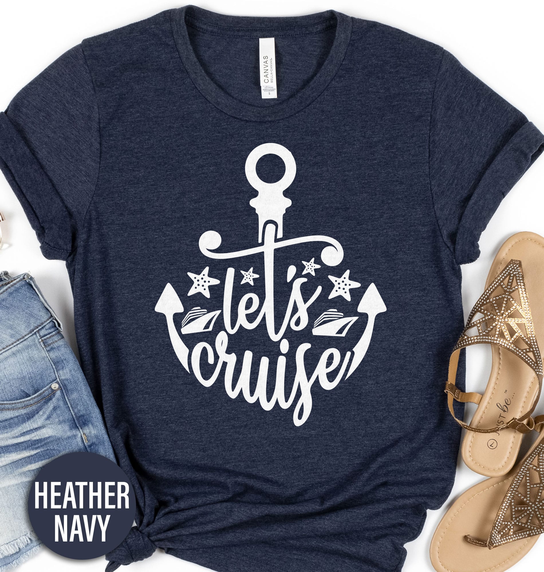 Let's Cruise Anchor Calligraphy Shirt - Perfect Cruise Vacation Tee