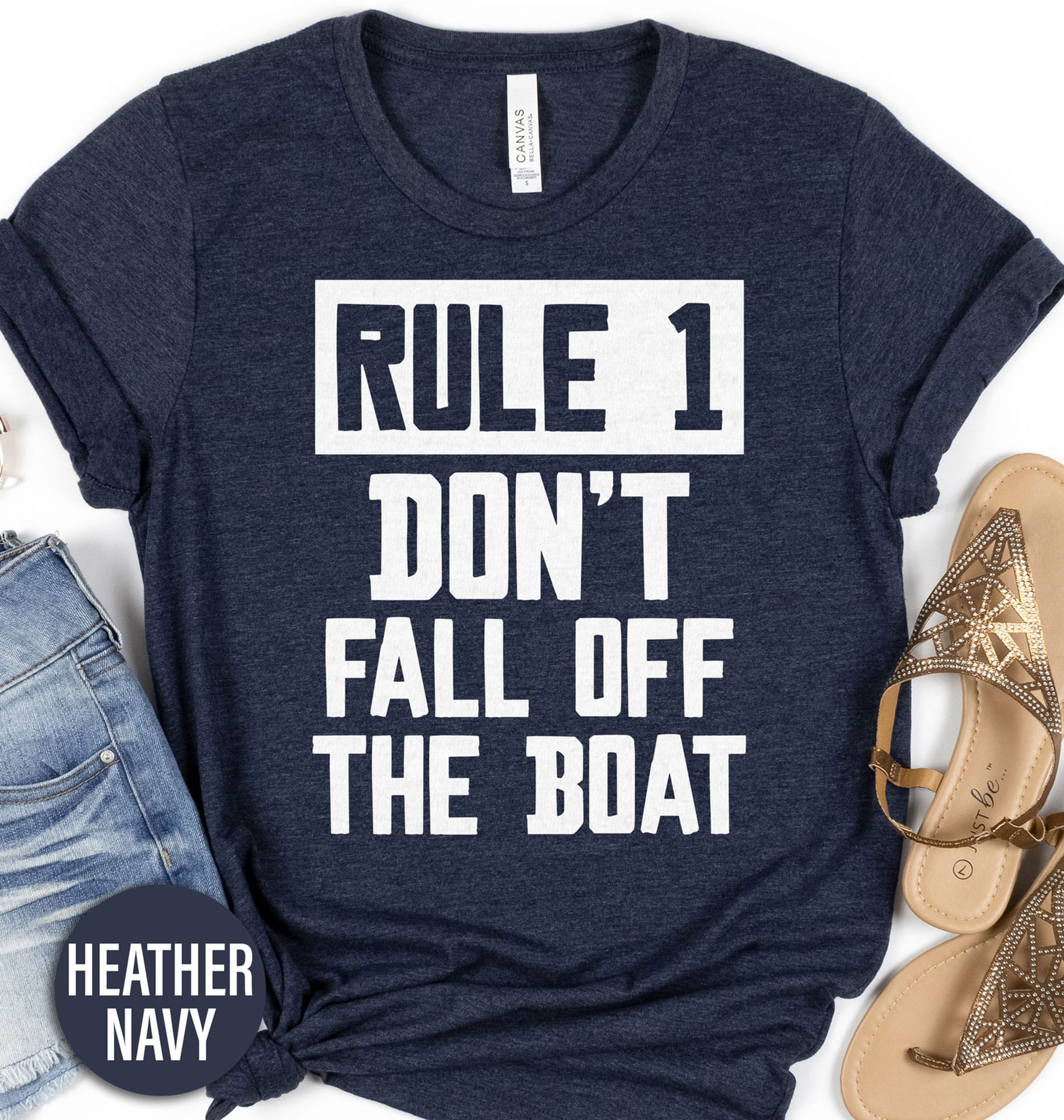 Cruise Vacation Tee - First Rule Don't Fall Off Boat Shirt
