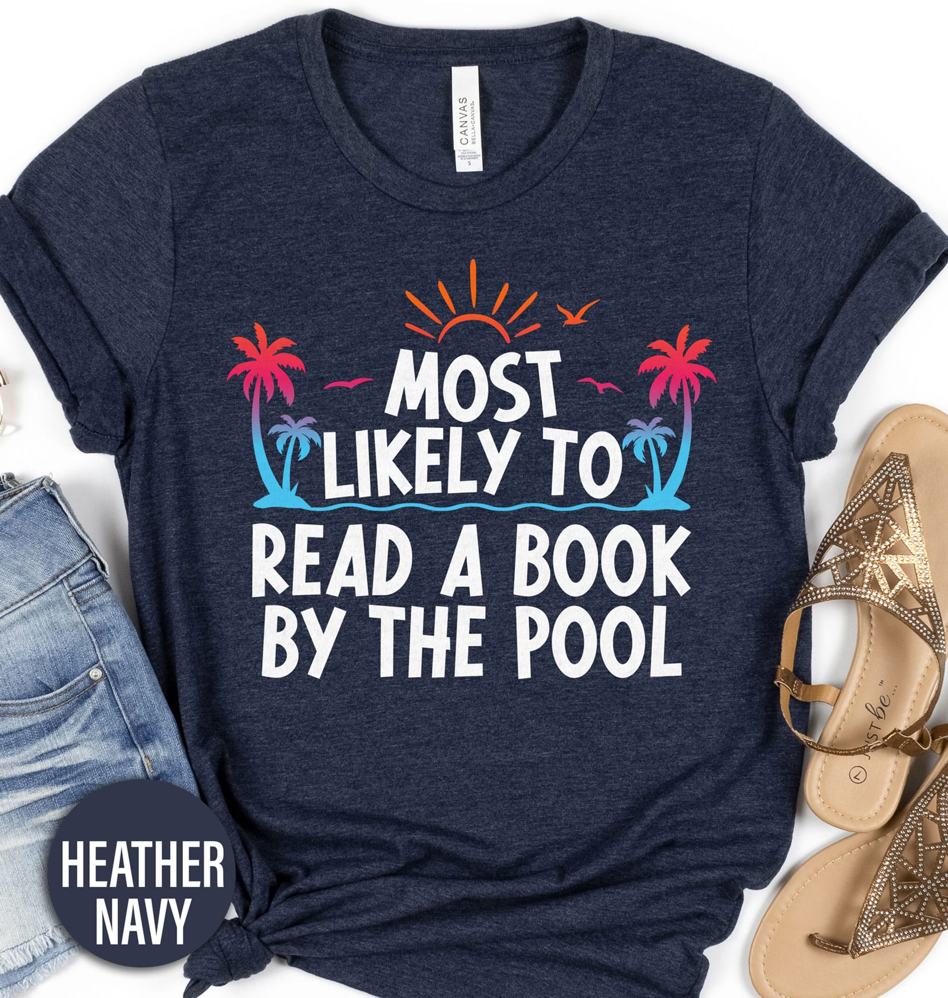 Most Likely To Read A Book By The Pool Vacation Tshirt