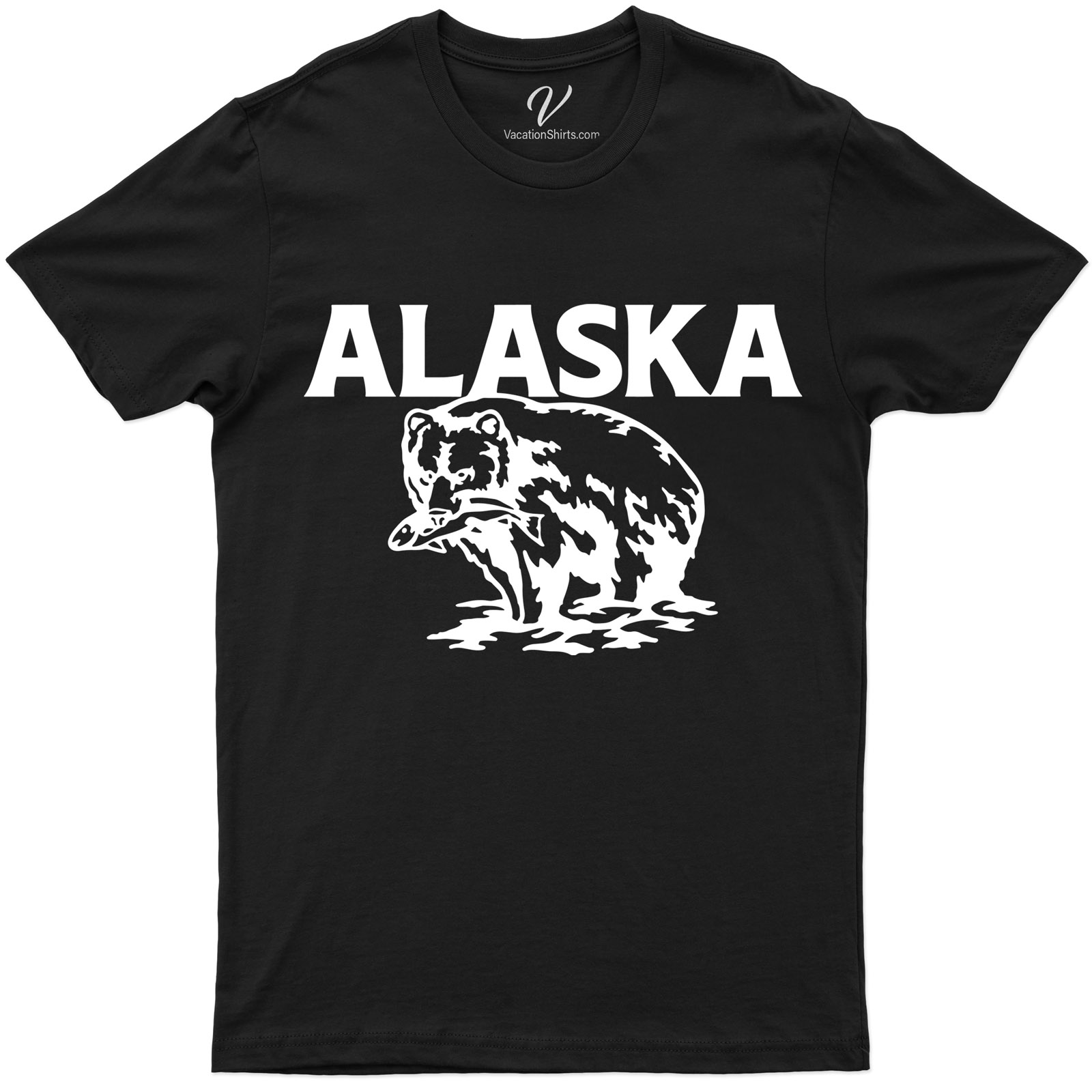 Alaska Bear Fish Tee - Authentic Alaskan Outdoor Apparel