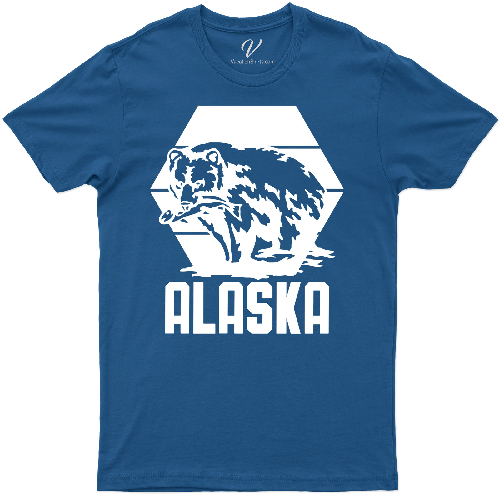 Alaska Bear & Fish Tee - Nature-Inspired Apparel
