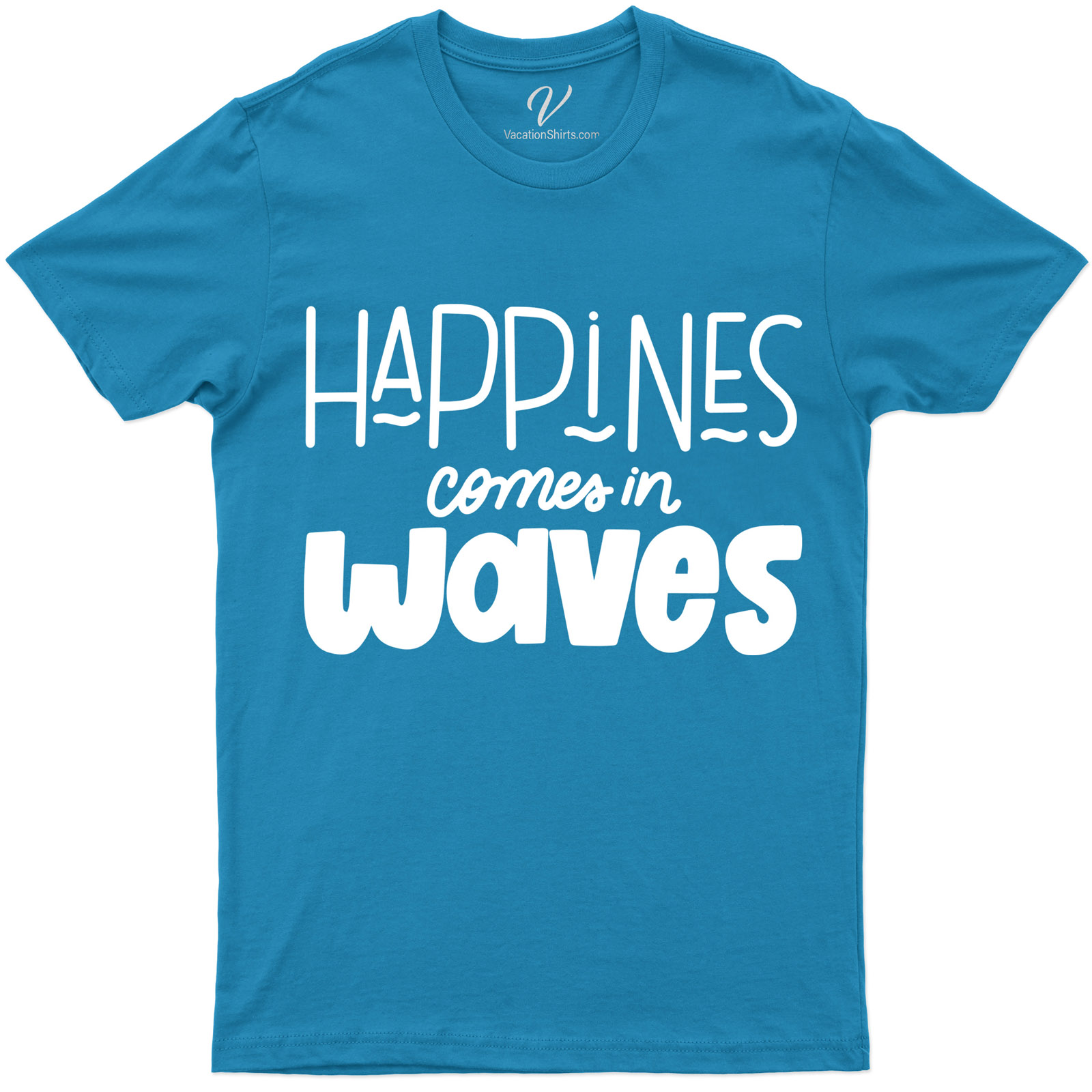 Ocean-Inspired Happiness Waves Tee | Comfortable & Stylish