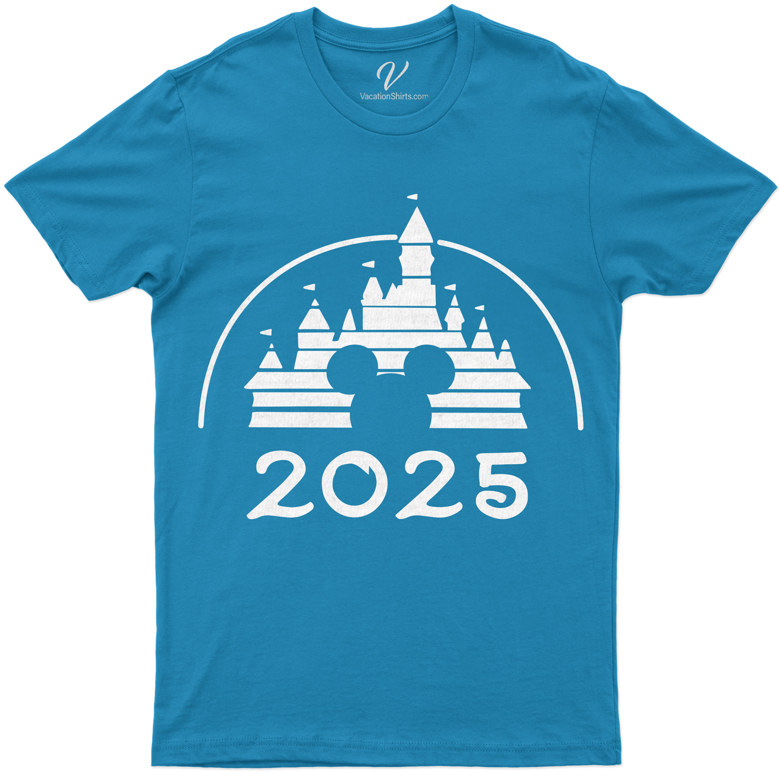 Castle Silhouette Family Vacation Tee - Yearly Crew Neck T-Shirts