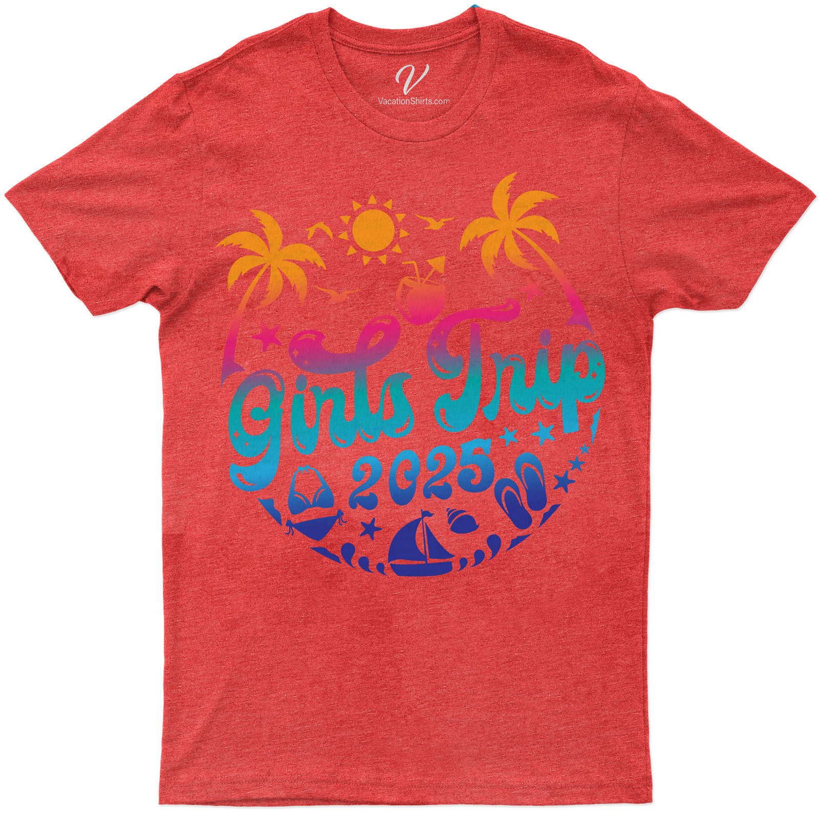 2025 Girls Trip Tee - Tropical Getaway Beach Vacation