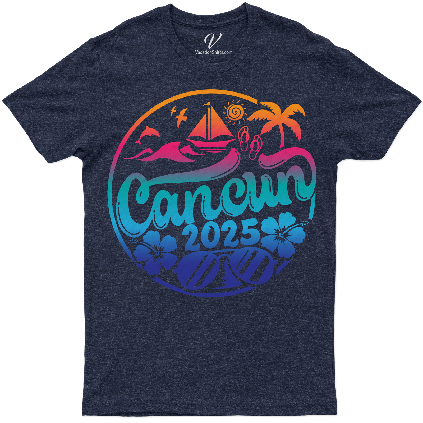 Cancun 2025 Beach Vibes Tee - Tropical Getaway Souvenir