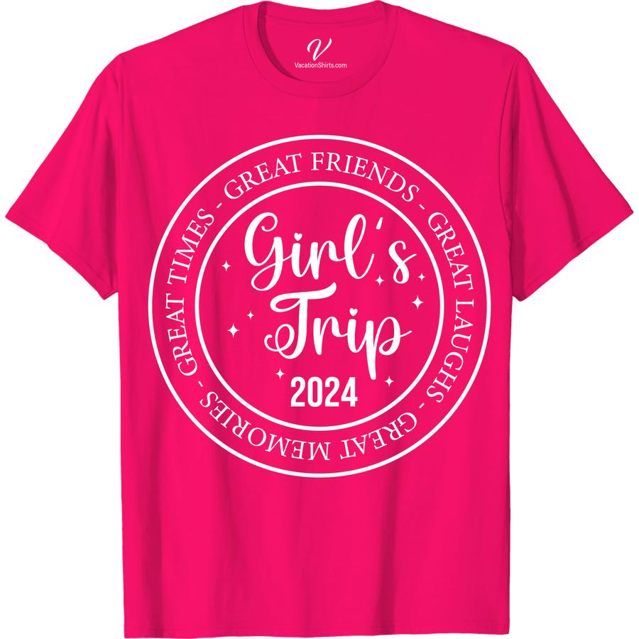 2024 Girl's Trip Tee - Fun, Laughter & Friendship | Vacay Tees