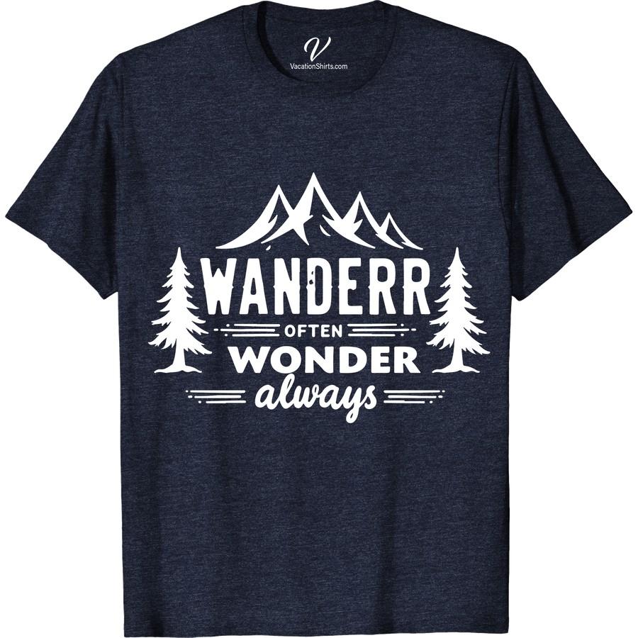 Adventure Tee: Wander Often, Wonder Always - Mountain Design