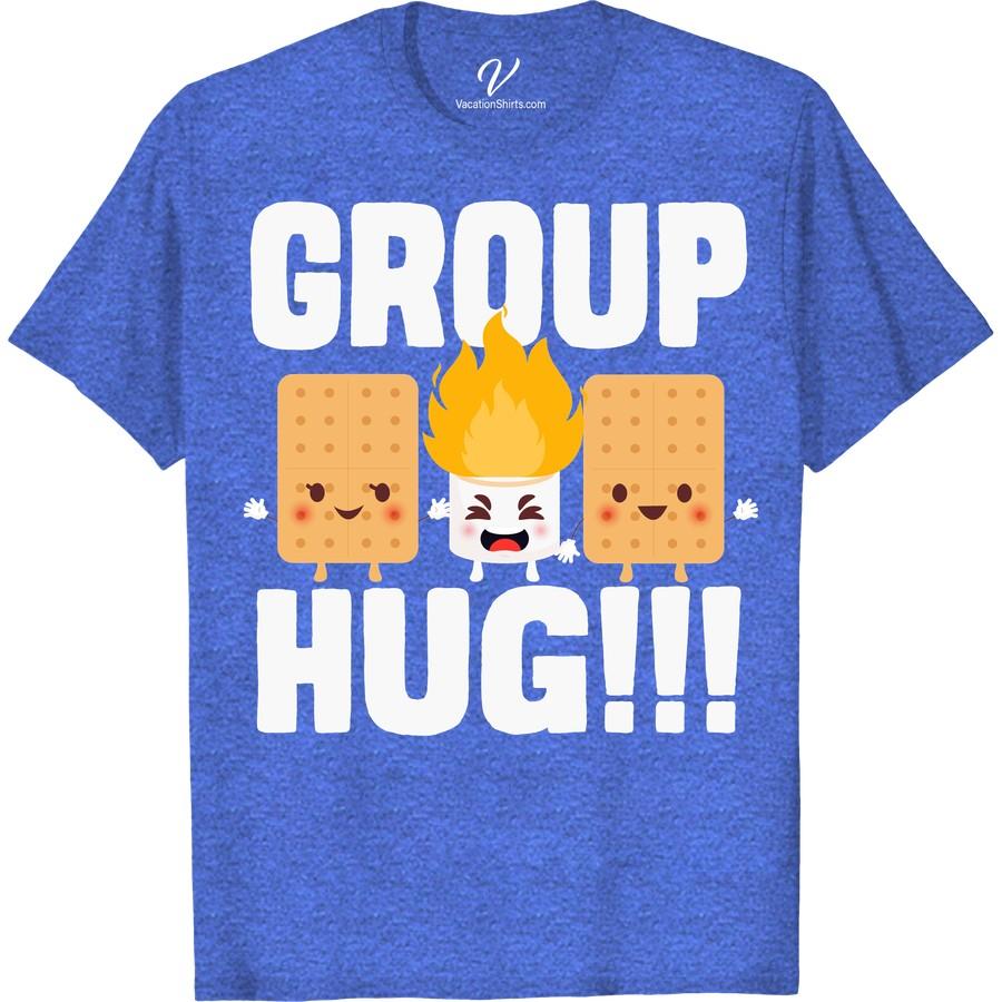 Group Hug Cartoon Tee - Embrace Vacation Vibes | Fun Apparel